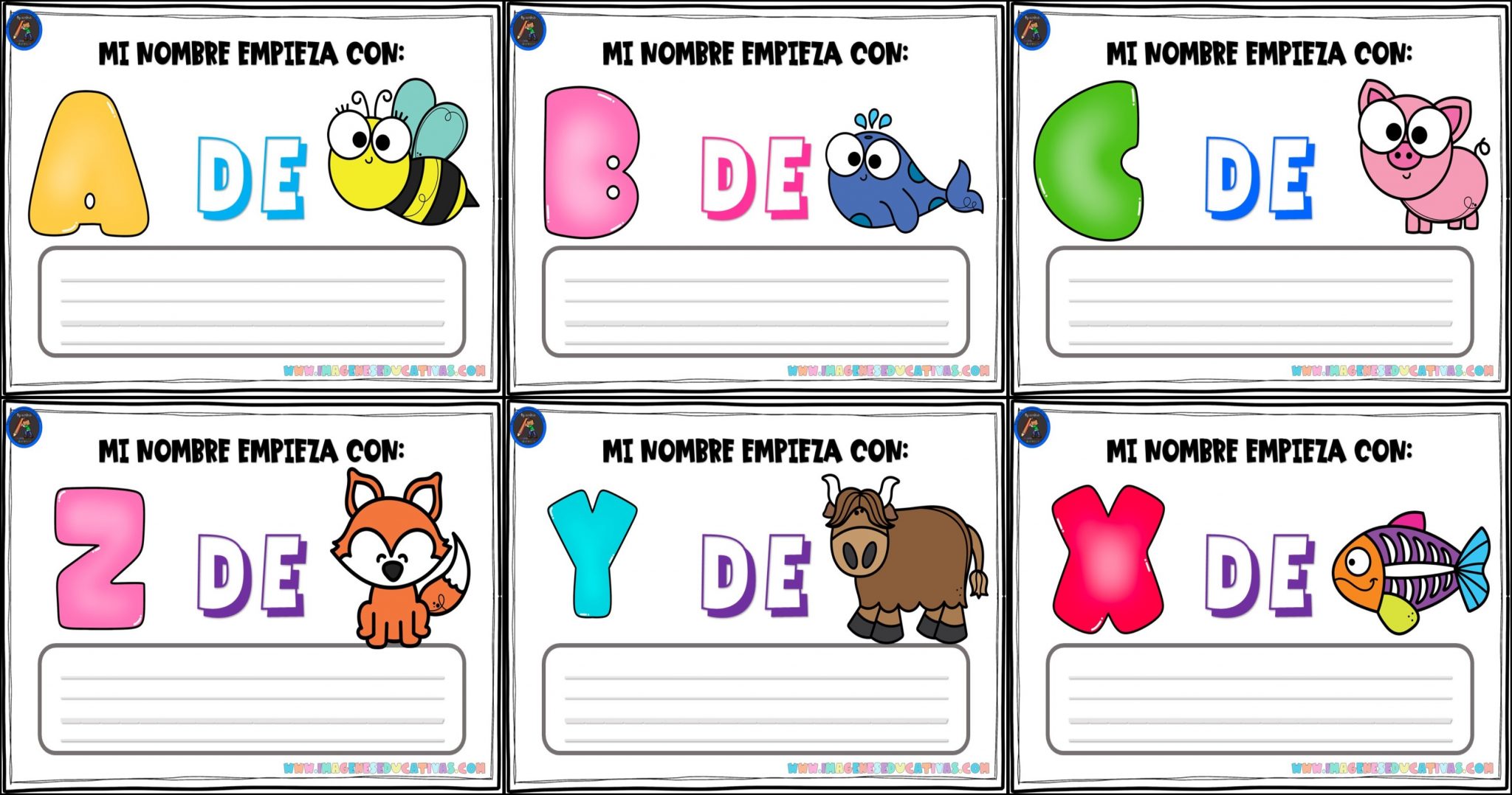FICHAS PARA PRACTICAR MI NOMBRE EMPIEZA CON... - Imagenes Educativas