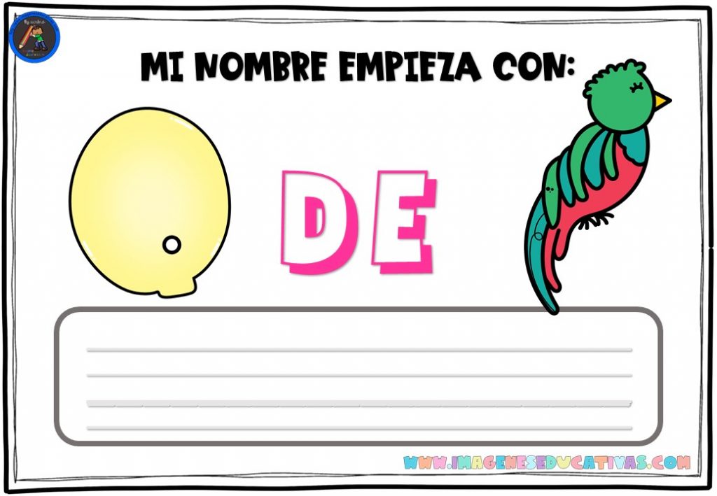 FICHAS PARA PRACTICAR MI NOMBRE EMPIEZA CON... - Imagenes Educativas