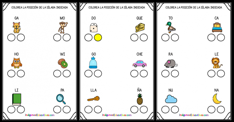 IDENTIFICAR SÍLABAS EN PALABRAS BISÍLABAS - Imagenes Educativas