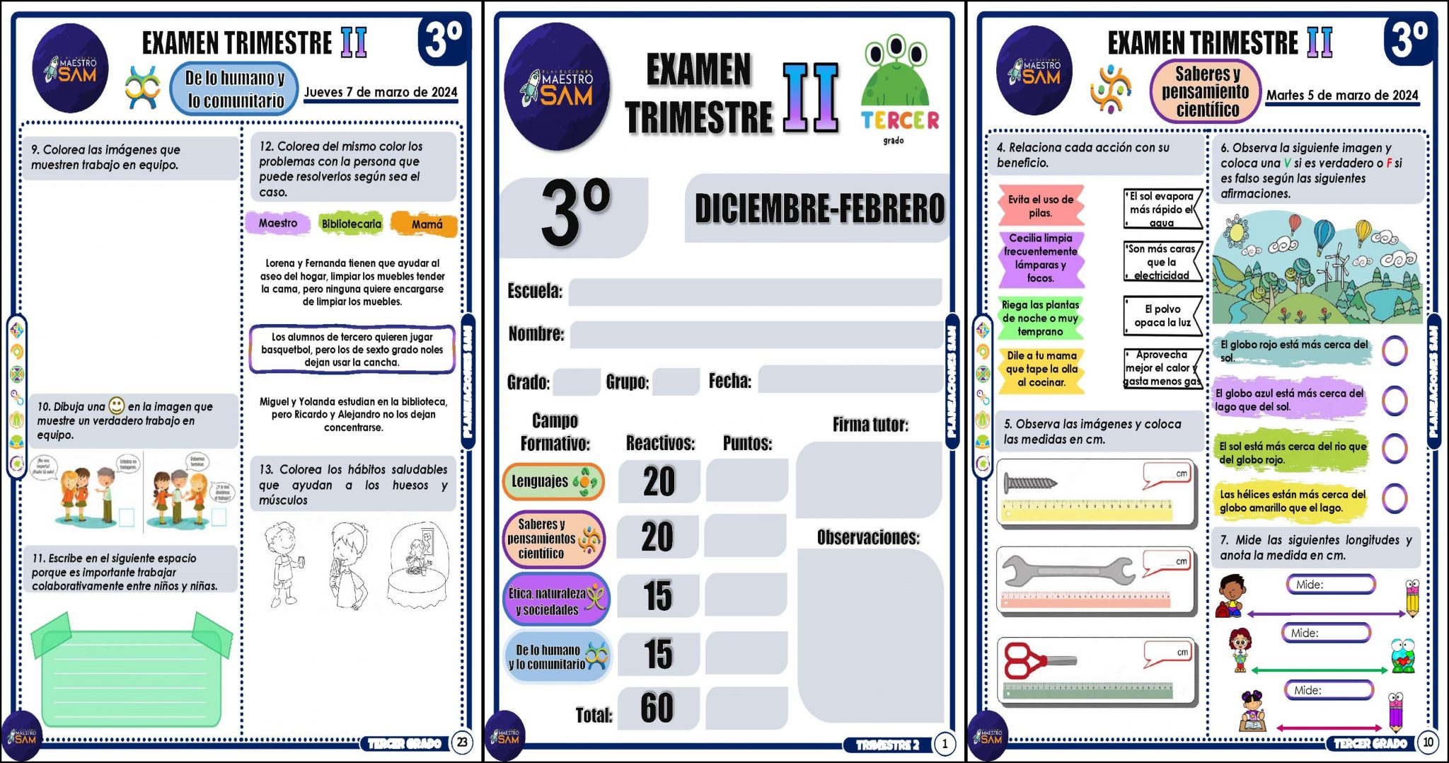 1º Grado Examen 2º Trimestre 2024 Imagenes Educativas 9747