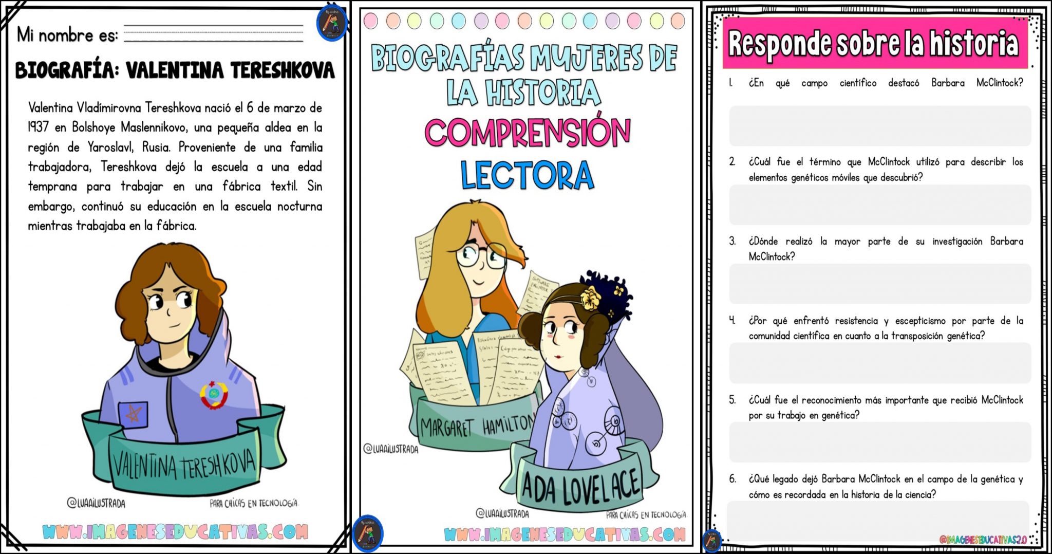 8 DE MARZO BIOGRAFÍAS MUJERES DE LA HISTORIA COMPRENSIÓN LECTORA ...