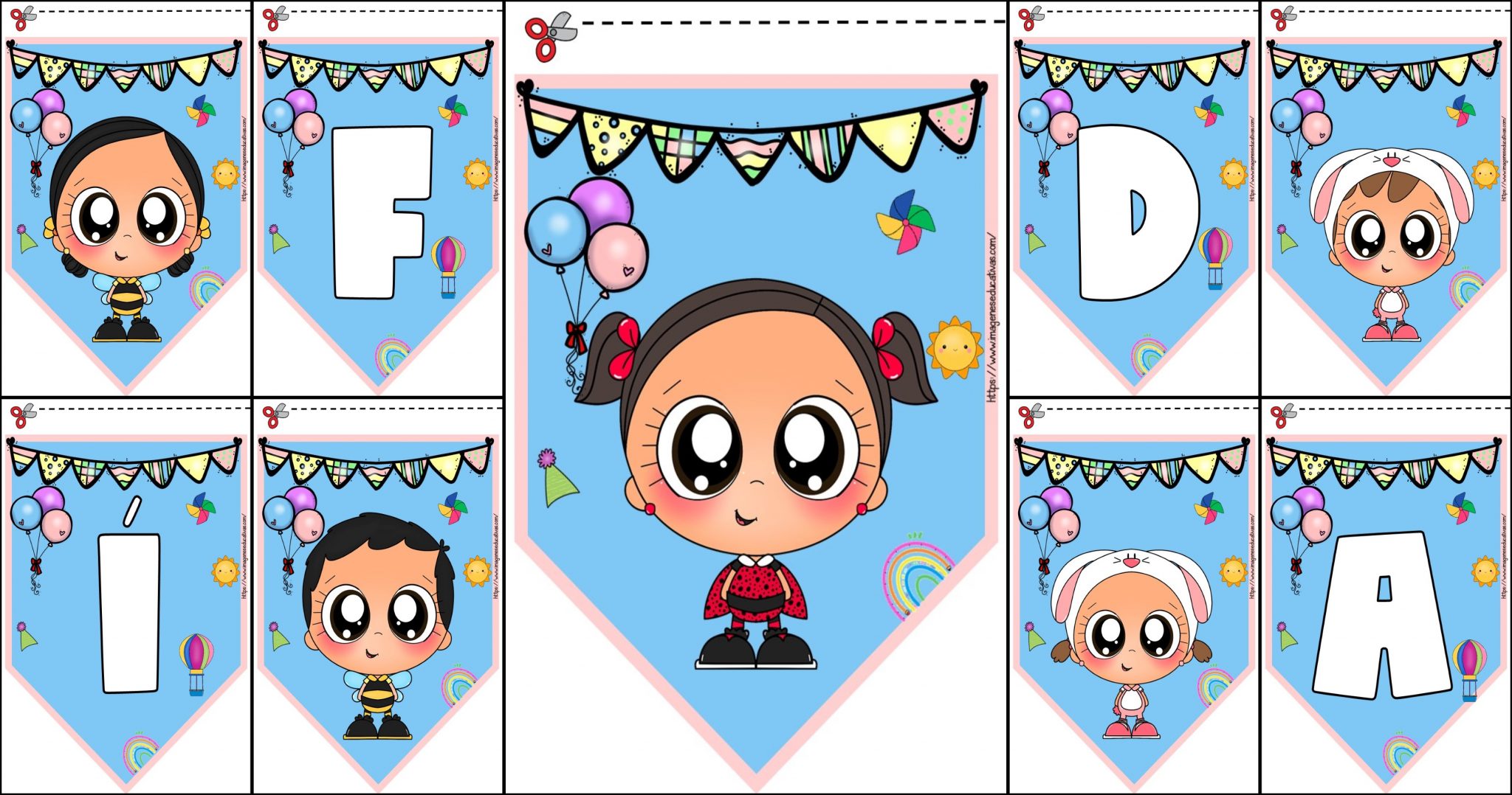 BANNER DECORATIVO DÍA DEL NIÑO Y LA NIÑAÇ (1) - Imagenes Educativas