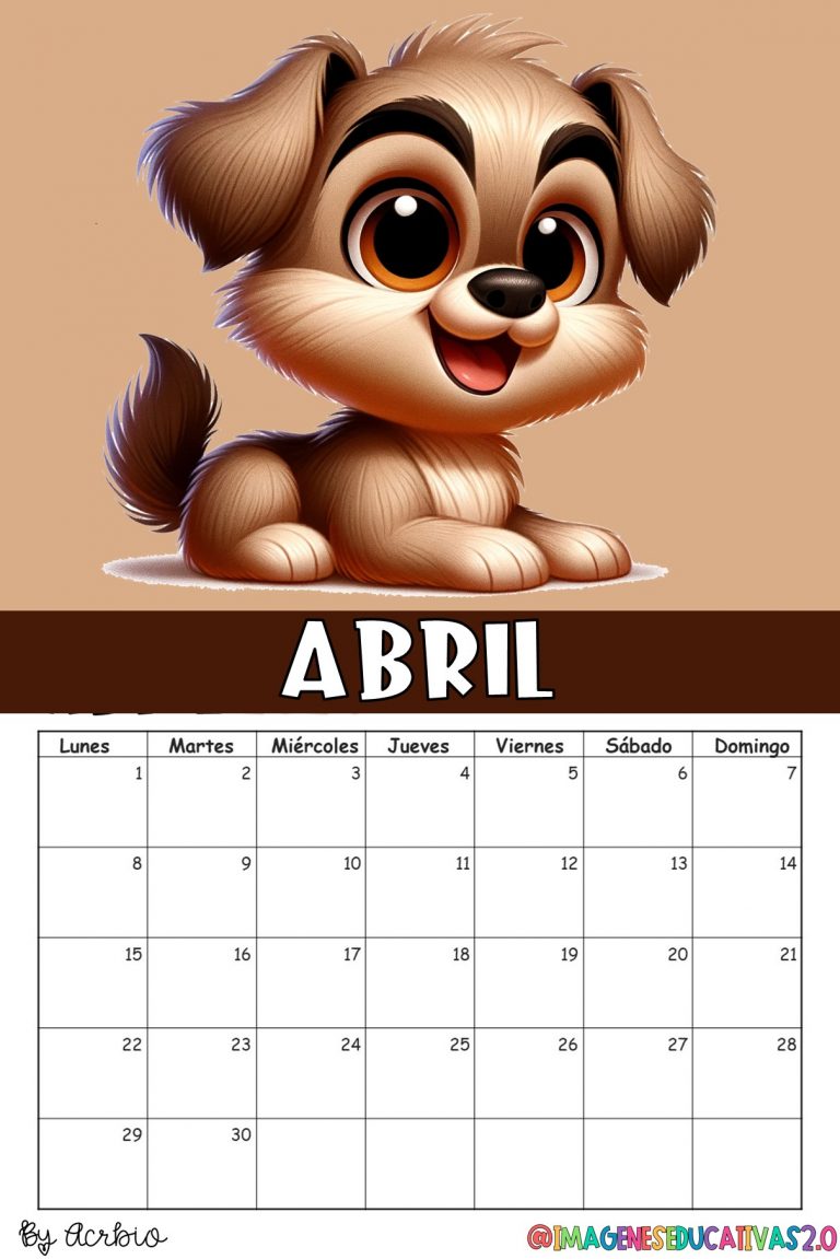CALENDARIOS MES DE ABRIL - Imagenes Educativas