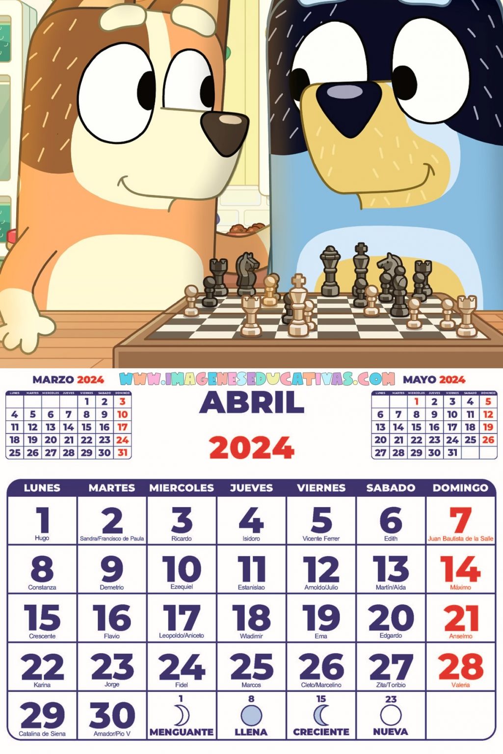 CALENDARIOS MES DE ABRIL - Imagenes Educativas