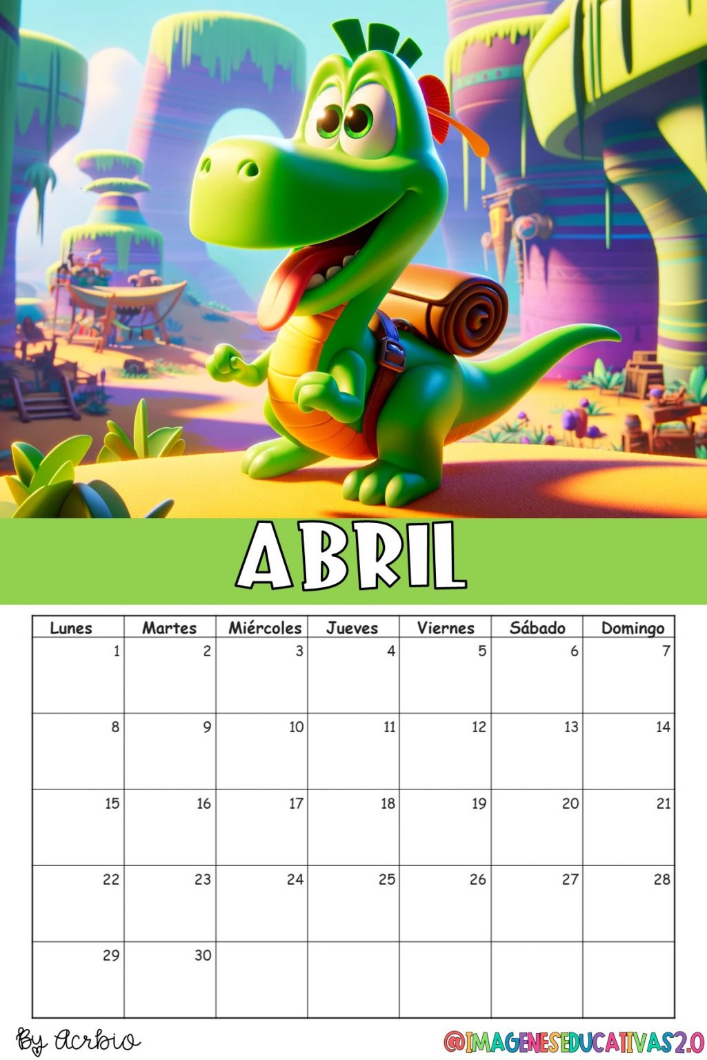 CALENDARIOS MES DE ABRIL - Imagenes Educativas