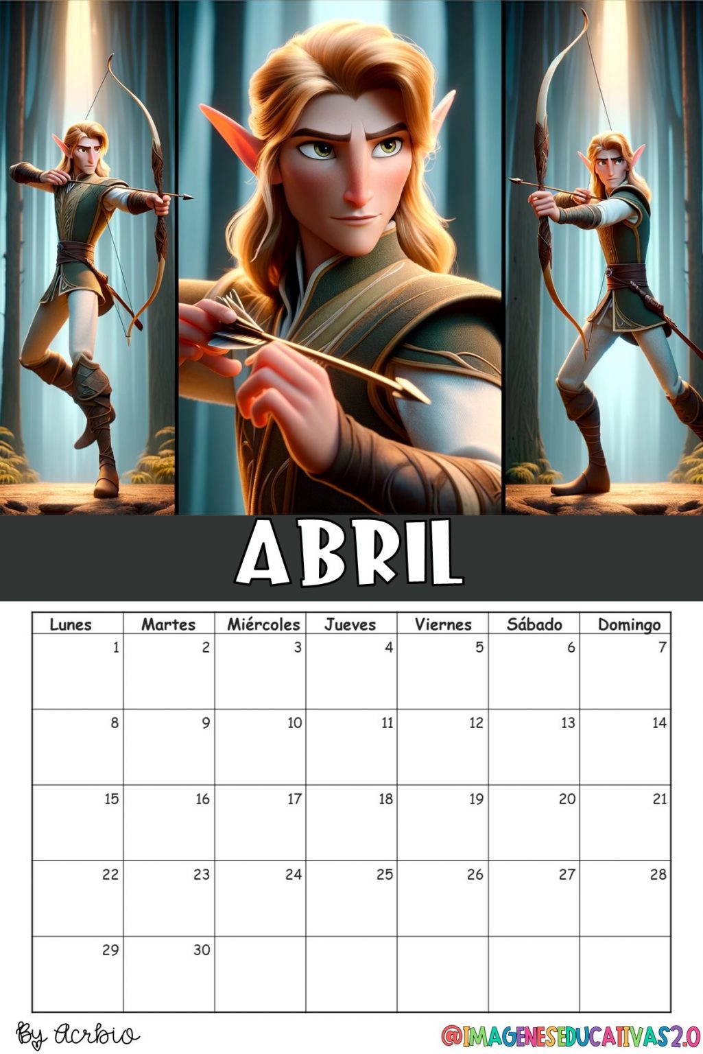 CALENDARIOS MES DE ABRIL - Imagenes Educativas