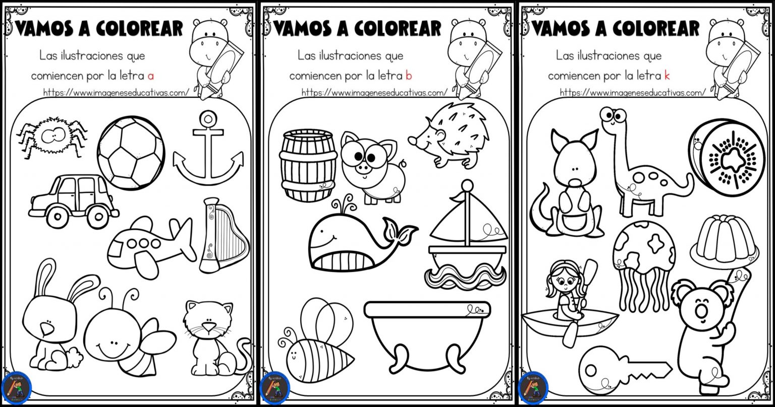 CONCIENCIA FONOLÓGICA FICHAS PARA COLOREAR SEGÚN SU LETRA INICIAL ...