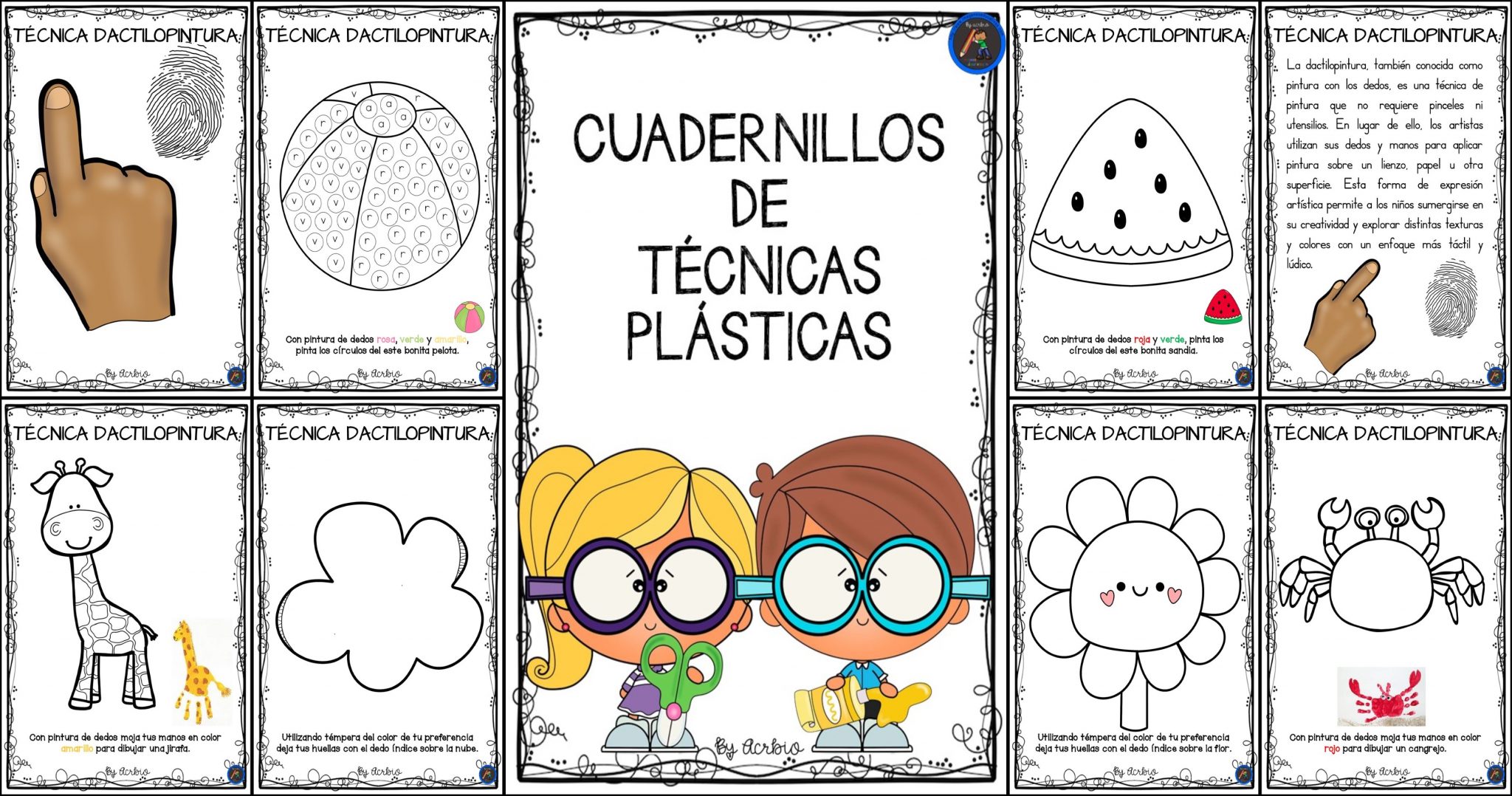 CUADERNILLO DE TÉNICAS PLÁSTICAS DACTILOPINTURA - Imagenes Educativas
