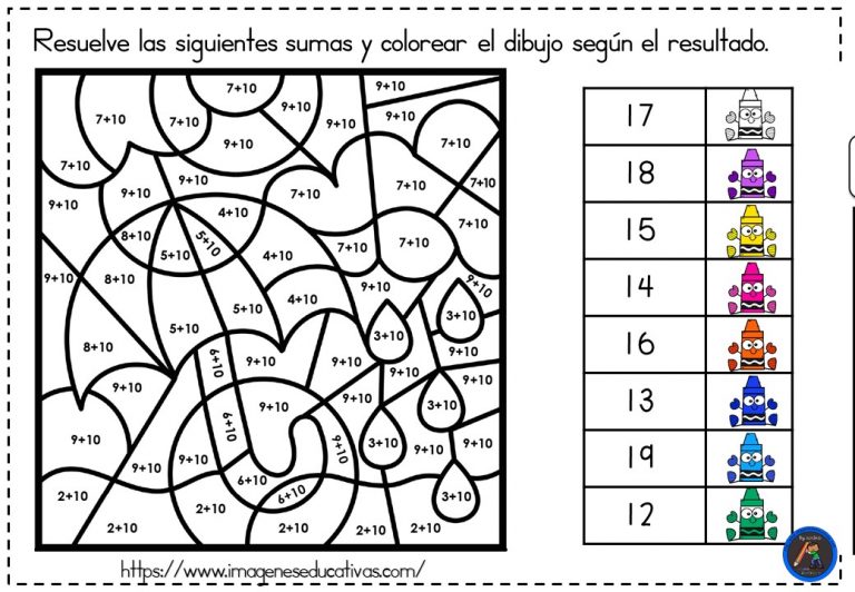 DIBUJOS DE ANIMALES SUMA Y COLOREA SEGÚN EL RESULTADO - Imagenes Educativas
