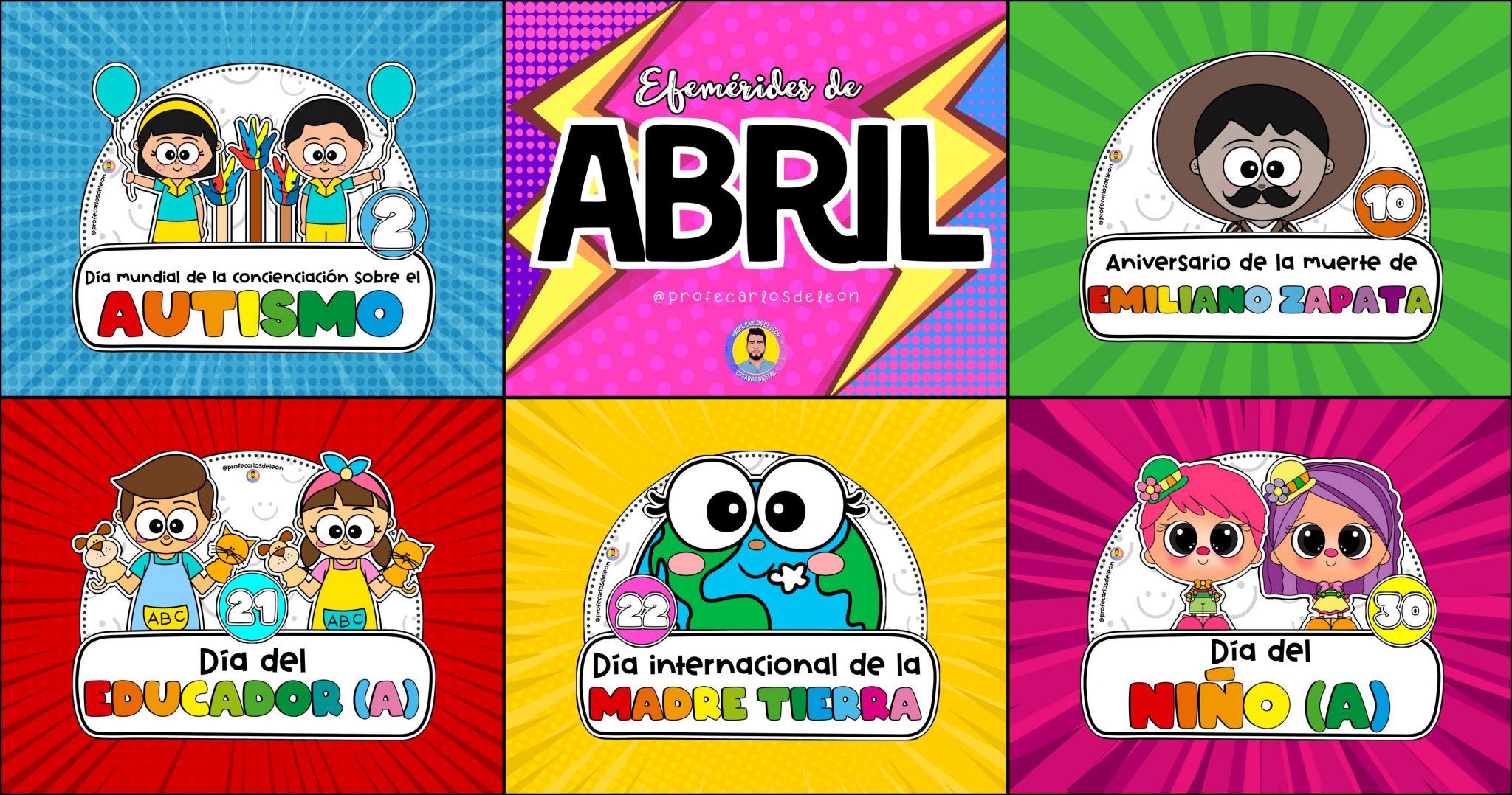 EFEMÉRIDES DE ABRIL NUEVOS DISEÑOS 2024 - Imagenes Educativas