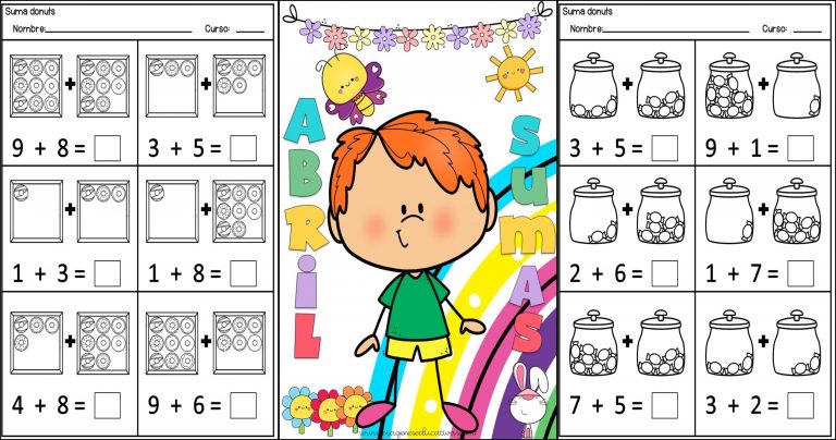 FICHAS DE SUMAS CON PICTOGRAMAS PARA INFANTIL - Imagenes Educativas