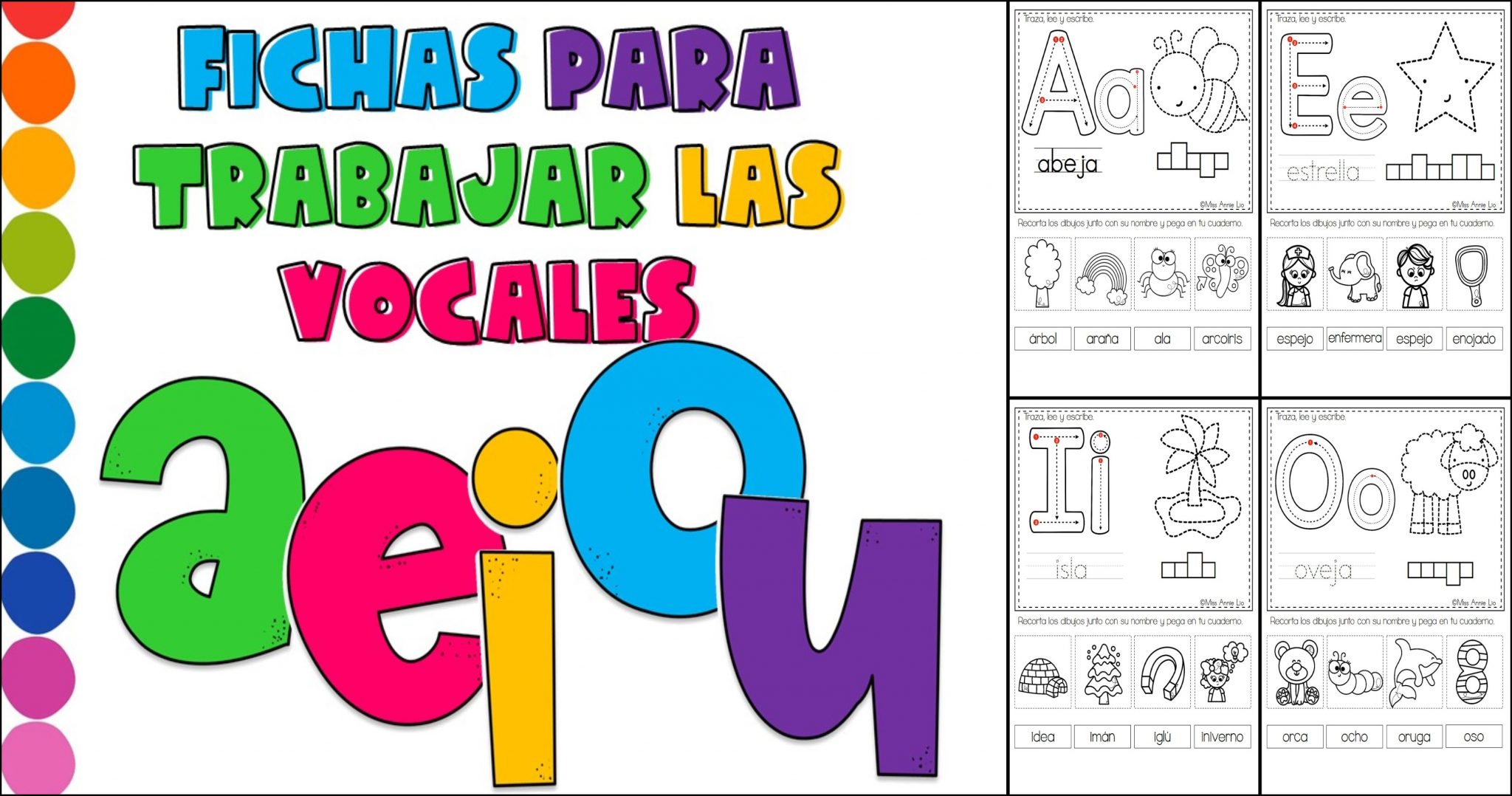 FICHAS PARA TRABAJAR LAS VOCALES - Imagenes Educativas