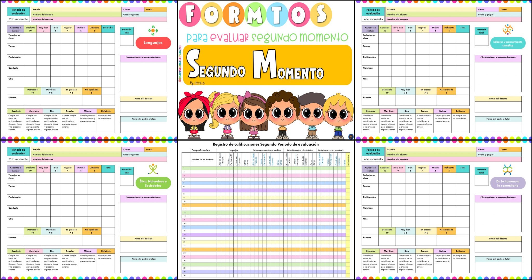 FORMATOS DE EVALUACION SEGUNDO MOMENTO - Imagenes Educativas
