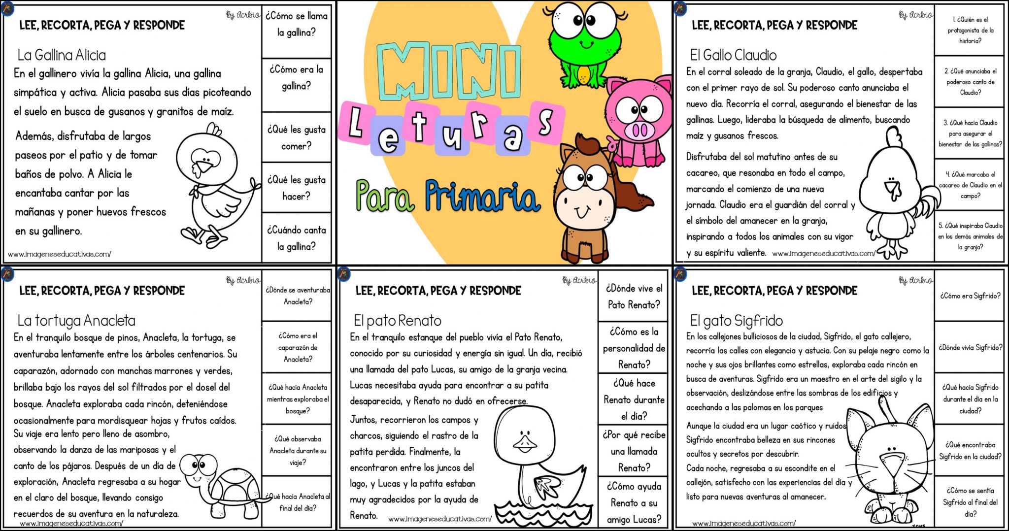 COMPRENSIÓN LECTORA: LEE, RECORTA, PEGA Y RESPONDE - Imagenes Educativas