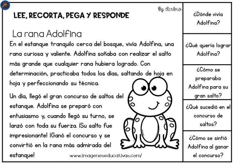 LEE, RECORTA, PEGA Y RESPONDE (9) - Imagenes Educativas