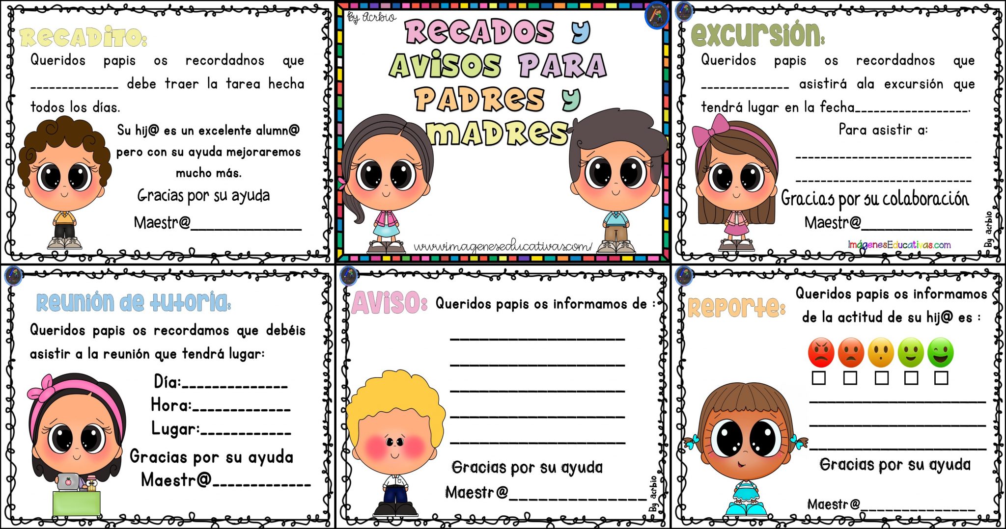 RECADOS Y AVISOS PARA PADRES Y MADRES 2024 - Imagenes Educativas