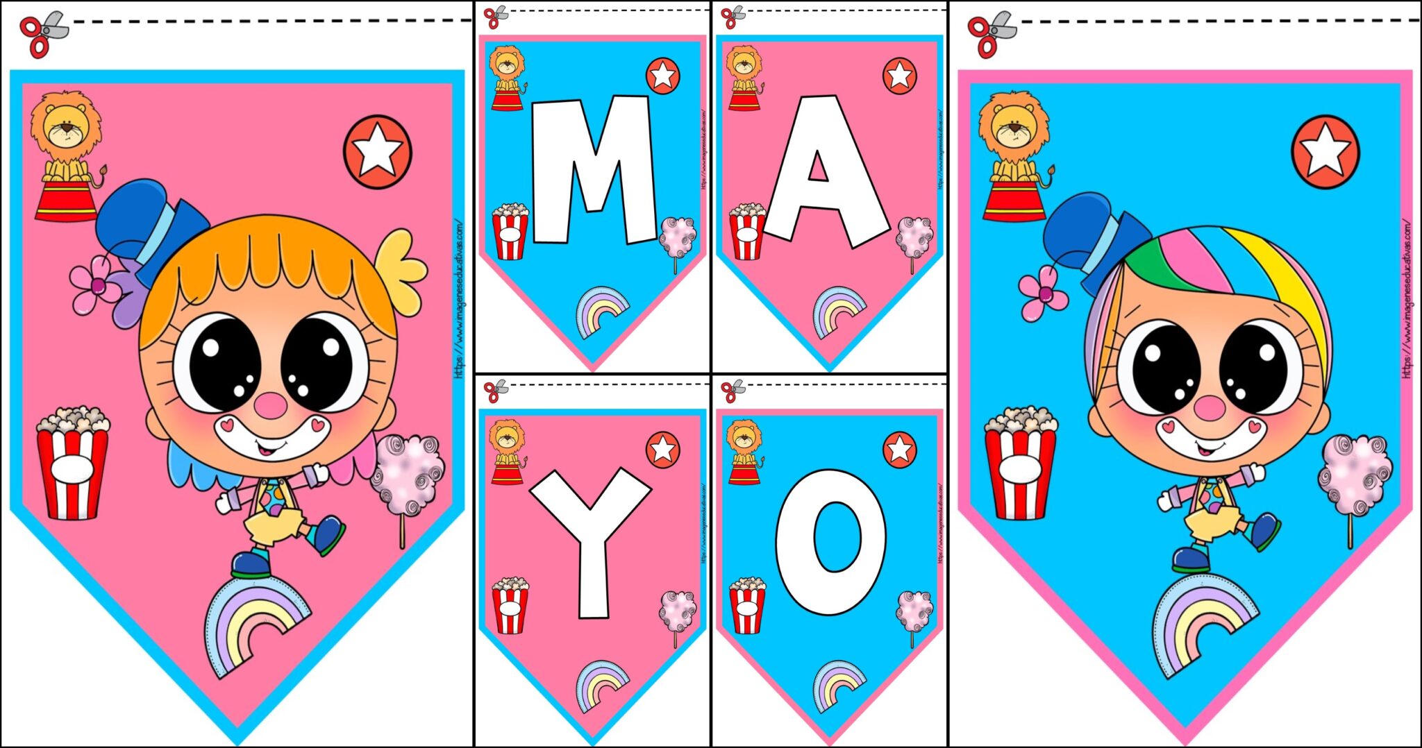 Banner mes de mayo temática "El Circo" - Imagenes Educativas