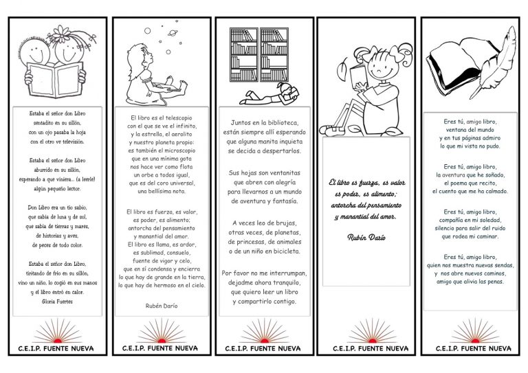 COLECCIÓN DE MARCAPÁGINAS DÍA DEL LIBRO - Imagenes Educativas
