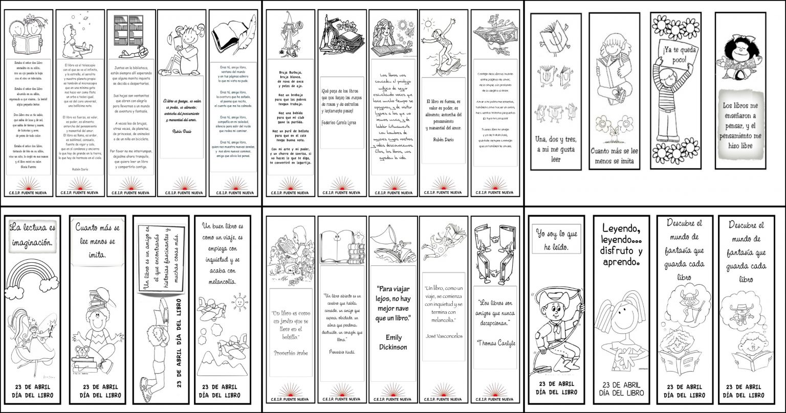 COLECCIÓN DE MARCAPÁGINAS DÍA DEL LIBRO - Imagenes Educativas