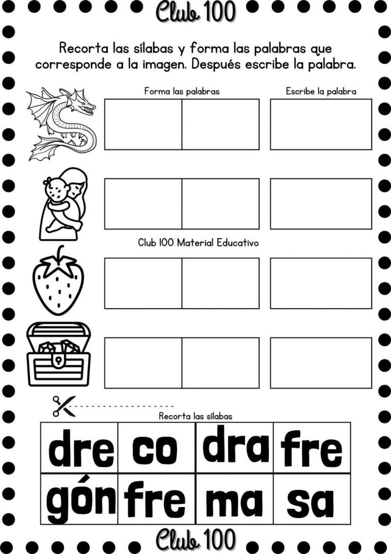 CUADERNO DE SÍLABAS RECORTA Y PEGA 2024 - Imagenes Educativas