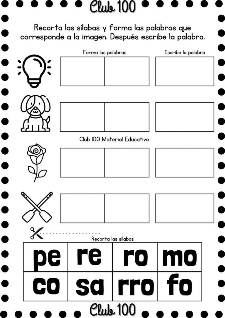 CUADERNO DE SÍLABAS RECORTA Y PEGA 2024 - Imagenes Educativas