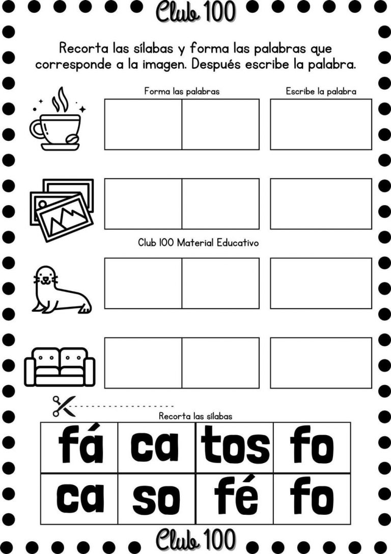 CUADERNO DE SÍLABAS RECORTA Y PEGA 2024 - Imagenes Educativas