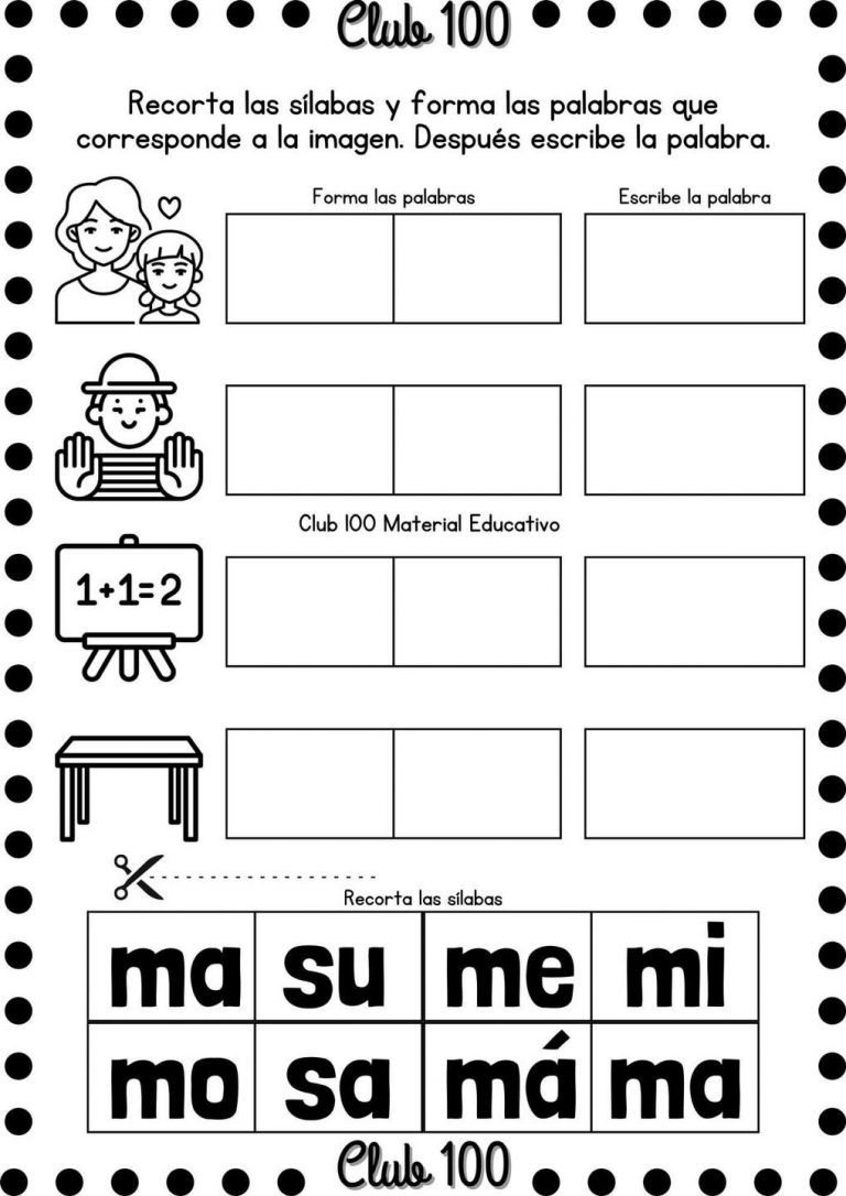 CUADERNO DE SÍLABAS RECORTA Y PEGA 2024 - Imagenes Educativas
