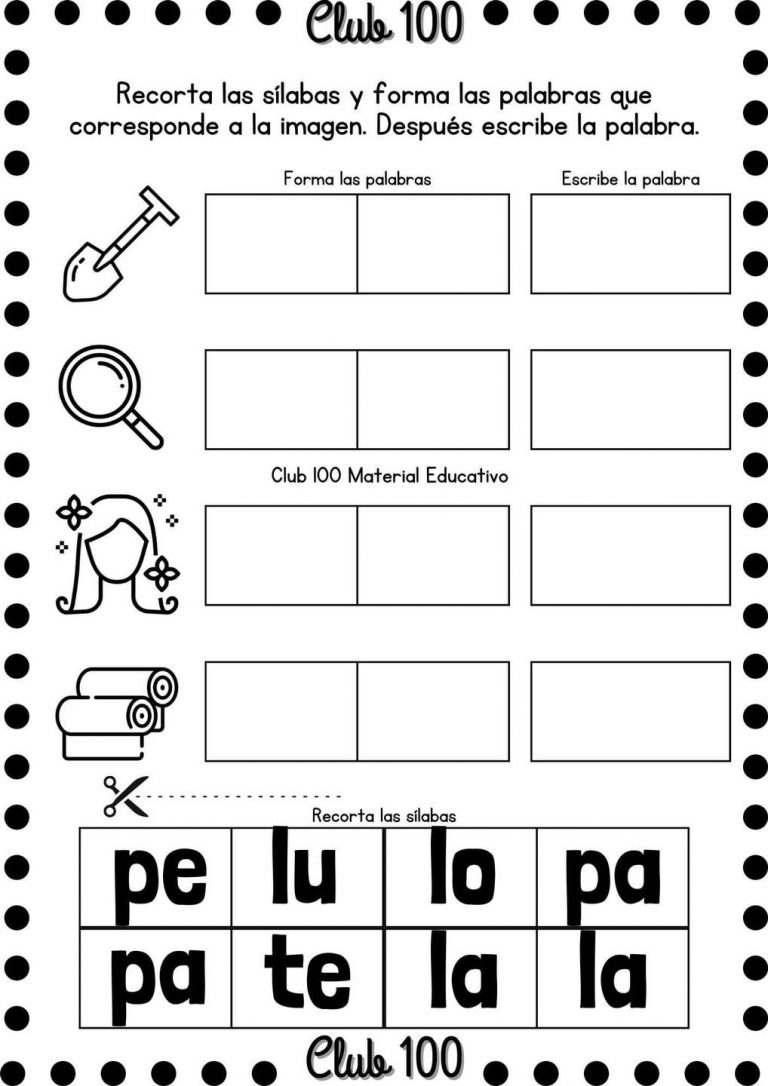 CUADERNO DE SÍLABAS RECORTA Y PEGA 2024 - Imagenes Educativas