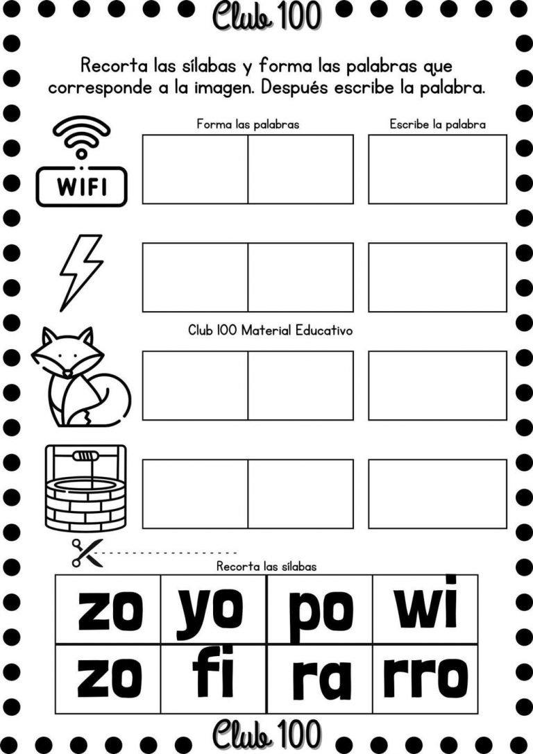 CUADERNO DE SÍLABAS RECORTA Y PEGA 2024 - Imagenes Educativas