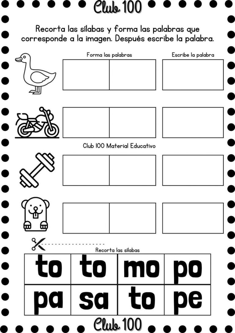 CUADERNO DE SÍLABAS RECORTA Y PEGA 2024 - Imagenes Educativas