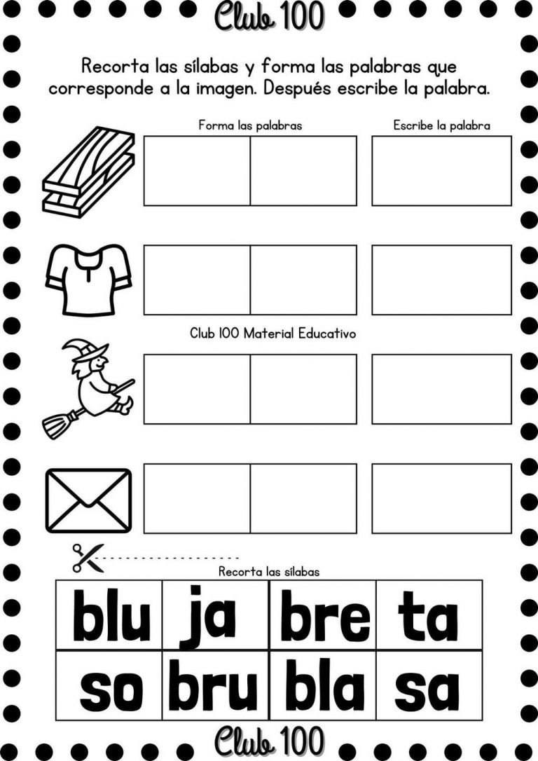 CUADERNO DE SÍLABAS RECORTA Y PEGA 2024 - Imagenes Educativas