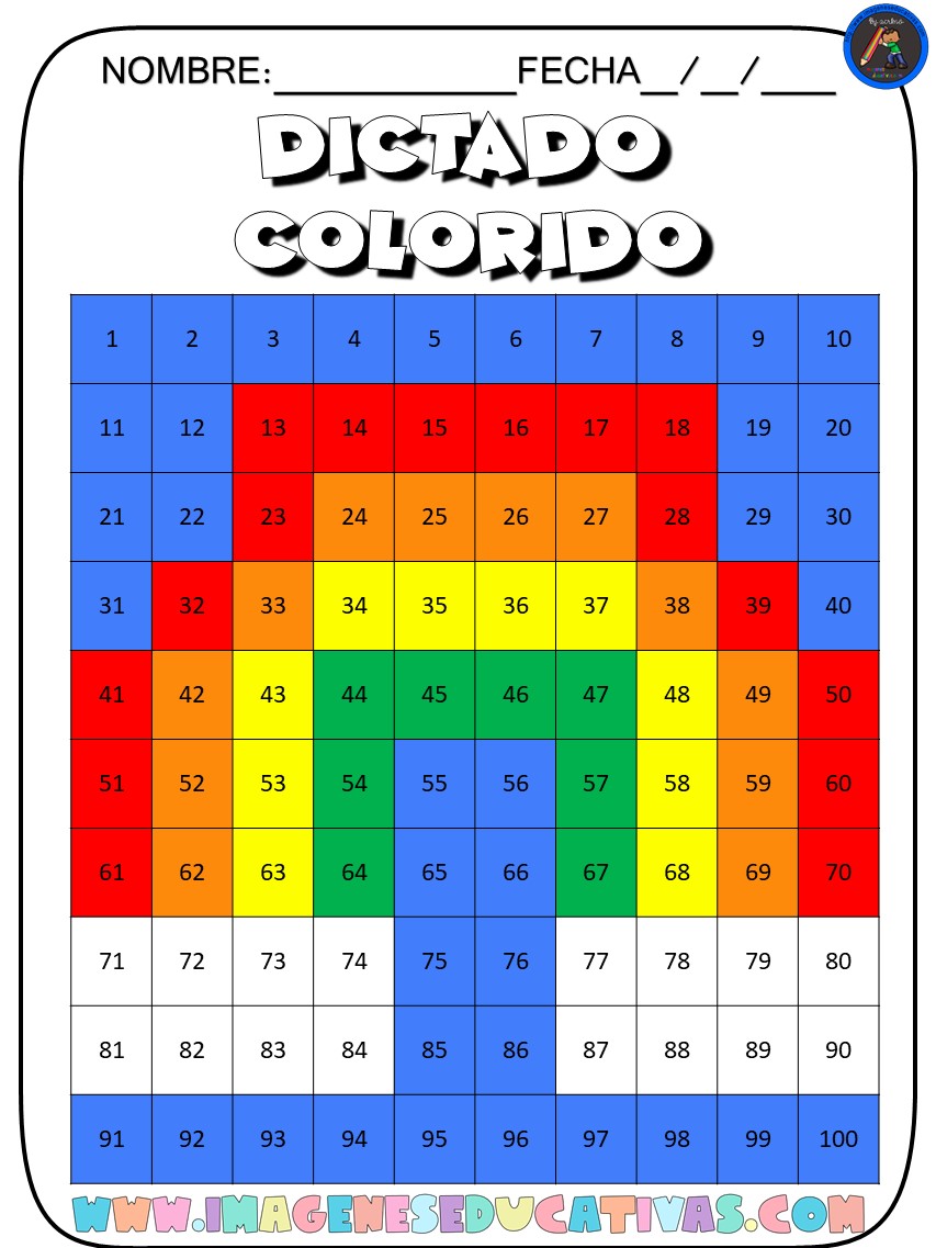 DICTADO NUÉRICO COLORIDO (14) - Imagenes Educativas