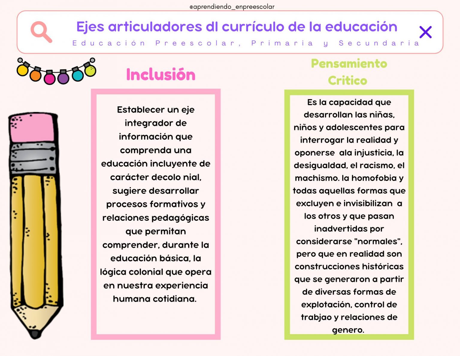 EJES ARTICULADORES DEL CURRÍCULO DE LA EDUCACIÓN PREESCOLAR, PRIMARIA Y ...