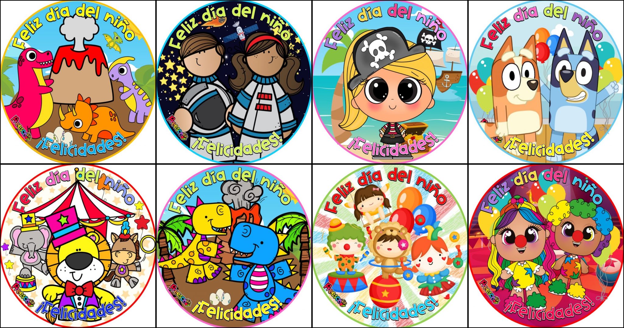 ETIQUETAS CIRCUALRES PARA EL DÍA DEL NIÑO (1) - Imagenes Educativas