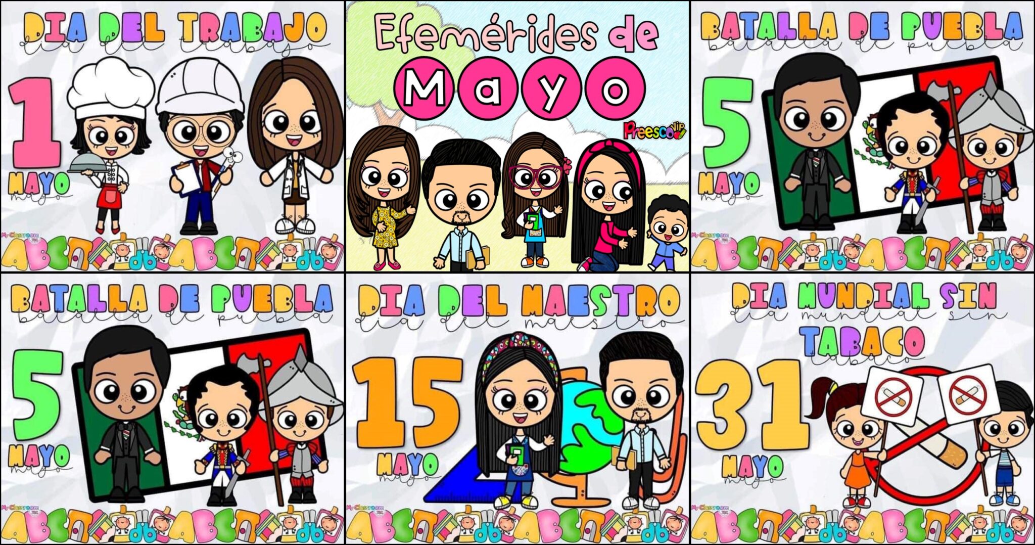 Efemérides mes de mayo 2024 diseños bonitos - Imagenes Educativas