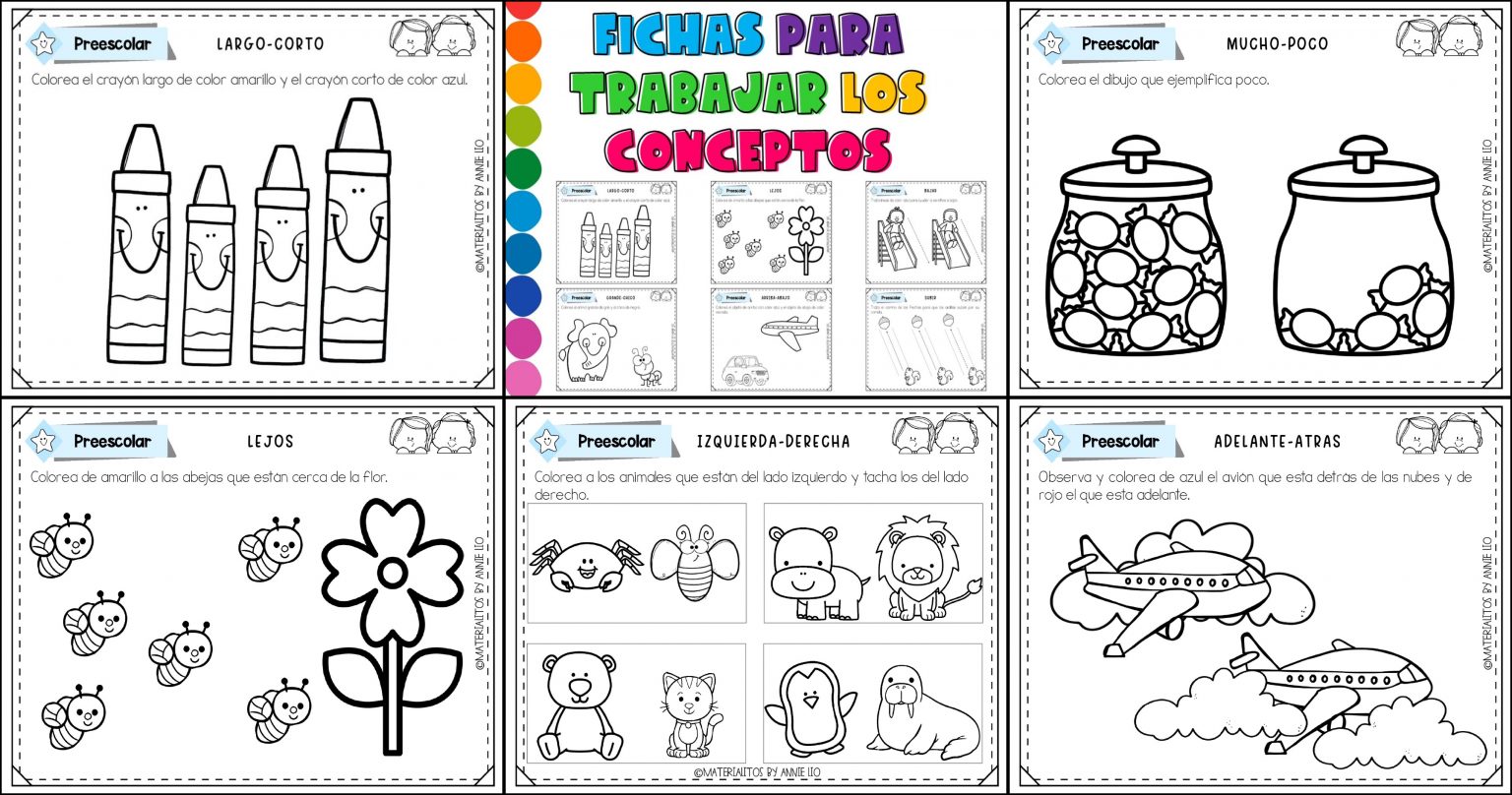 FICHAS PARA TRABAJAR LOS CONCEPTOS - Imagenes Educativas