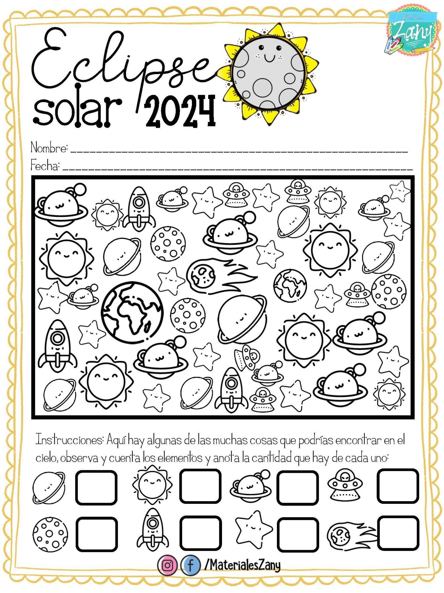 INTERACTIVO PARA TRABAJAR EL ECLIPSE SOLAR 2024 - Imagenes Educativas