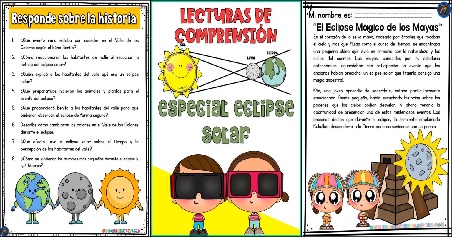 LECTURAS DE COMPRENSIÓN "EL ECLIPSE SOLAR" - Imagenes Educativas