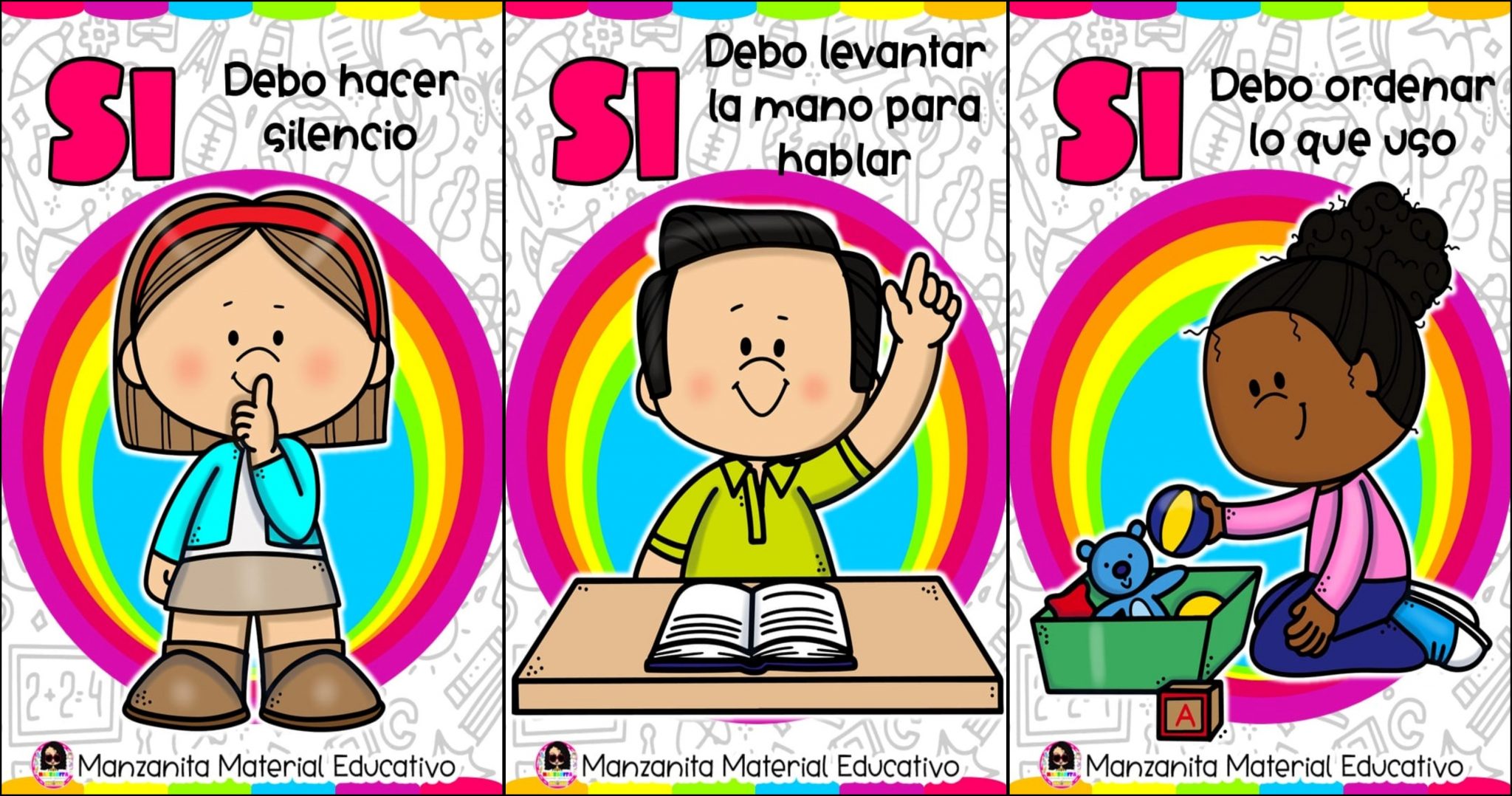 "SI DEBO" CARTELERIA NORMAS DE CLASE - Imagenes Educativas