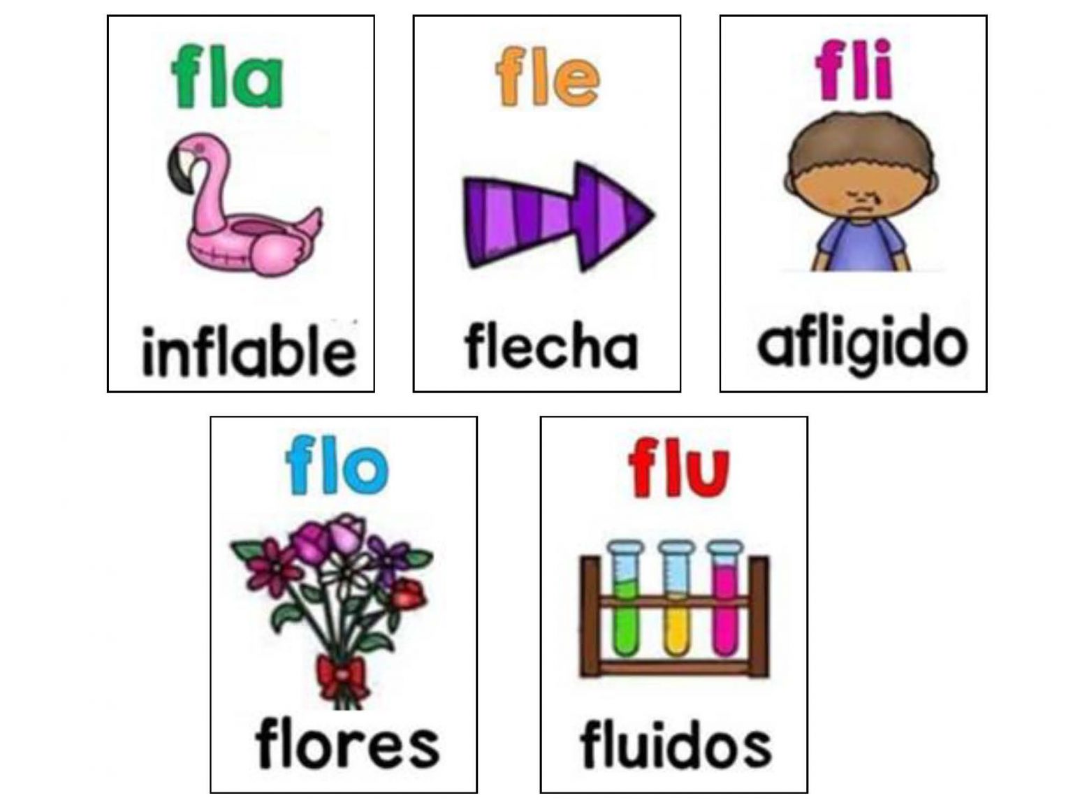 Súper lotería de sílabas trabadas con dibujos - Imagenes Educativas