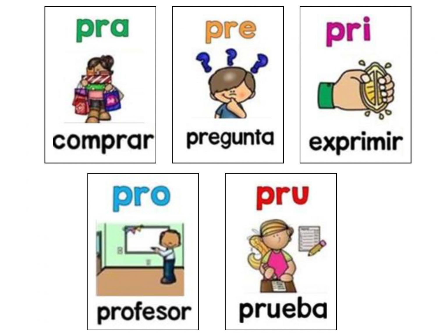 Súper lotería de sílabas trabadas con dibujos - Imagenes Educativas