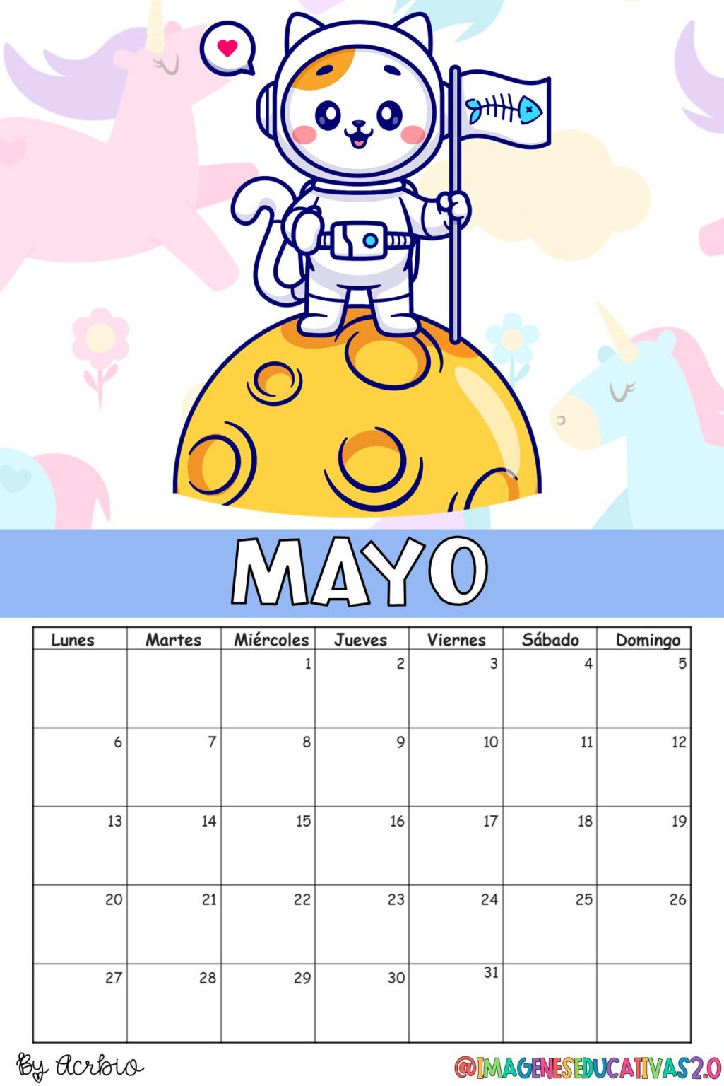 Calendario junio para rellenar y anotar - Imagenes Educativas