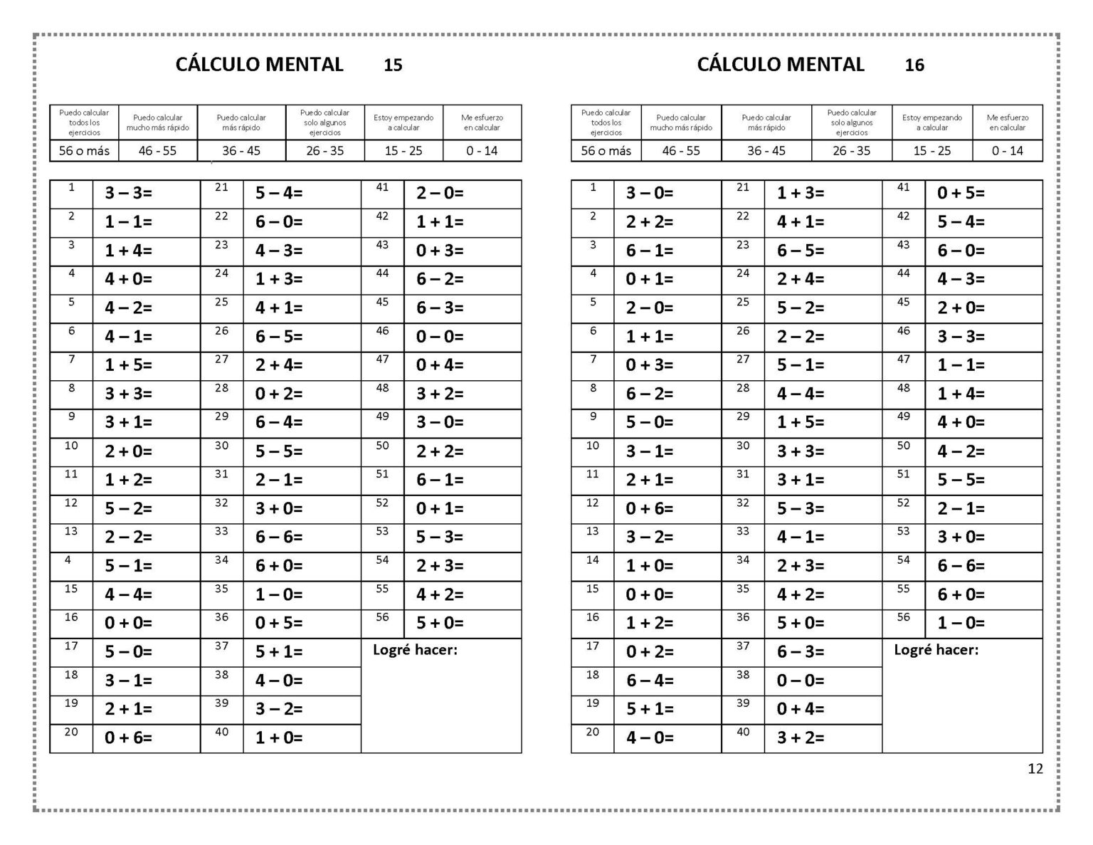 Cuadernillo de Cálculo Mental 1º Grado 50 Páginas - Imagenes Educativas