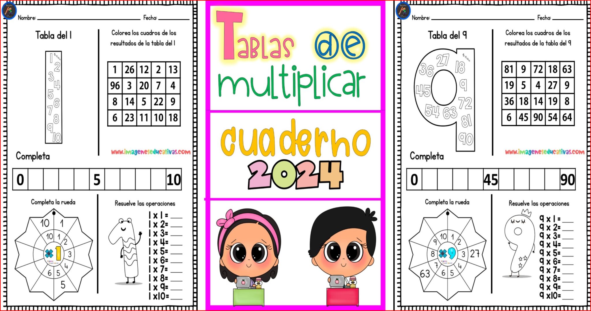 Cuaderno Tablas de Multiplicar Imágenes Educativas - Imagenes Educativas