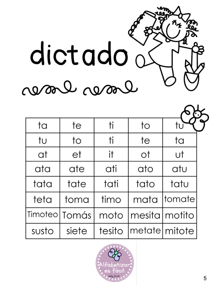 Cuaderno de dictado fácil. Letras m,s,t,l,r,p. - Imagenes Educativas