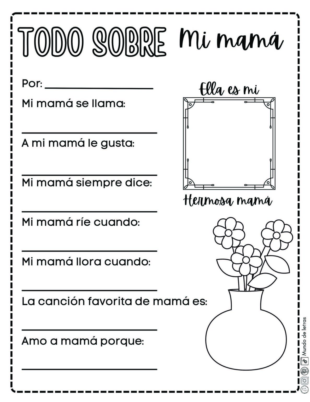 Fichas de actividades: El Día de la Madre - Imagenes Educativas
