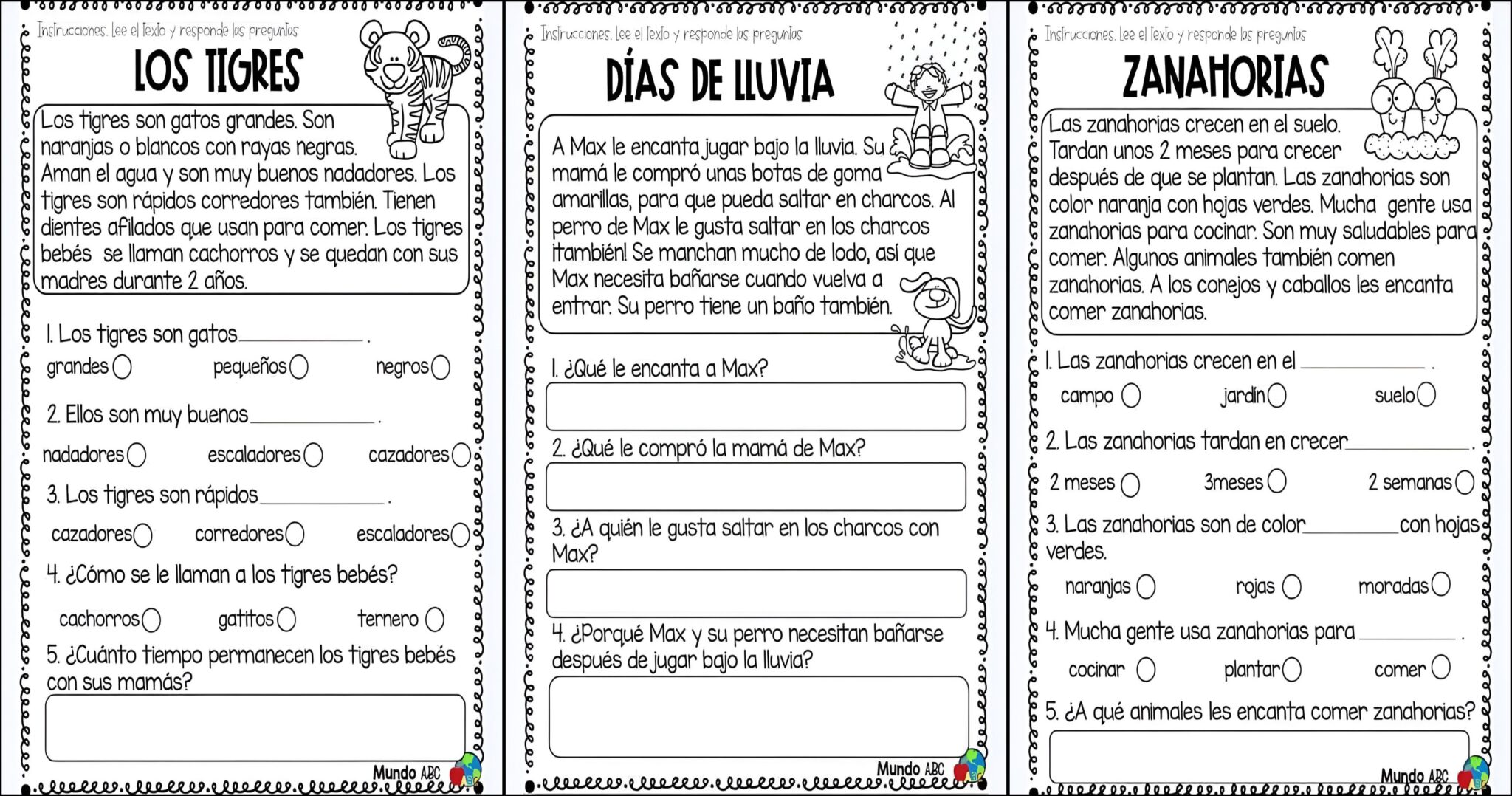Lecturitas sencillas para trabajar la comprensión - Imagenes Educativas