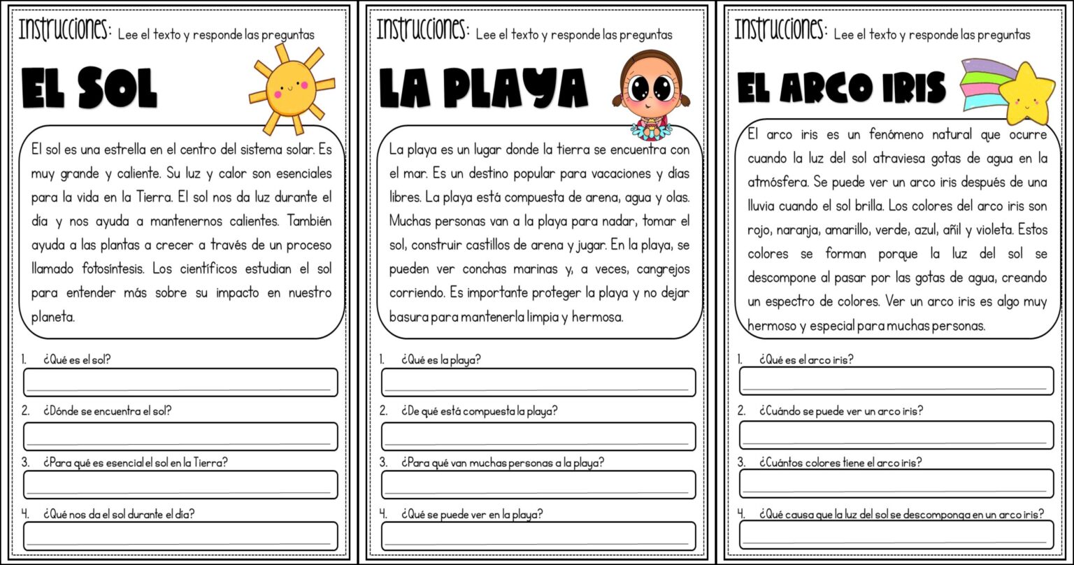 Lecturitas de comprension sencillas verano - Imagenes Educativas