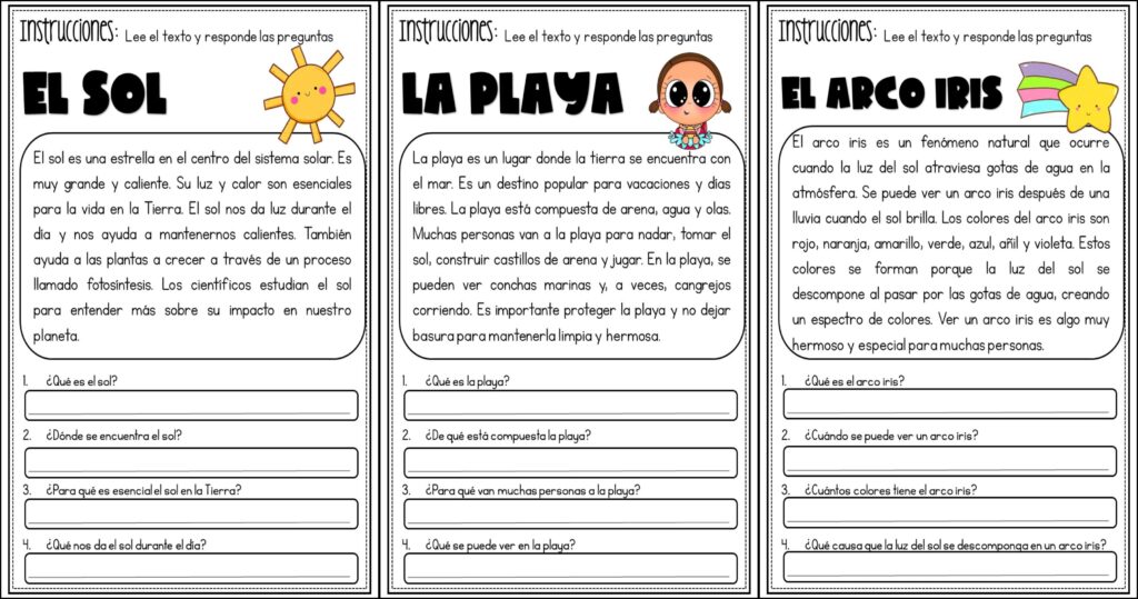 10 Lecturitas comprensión lectora sencillas - Imagenes Educativas