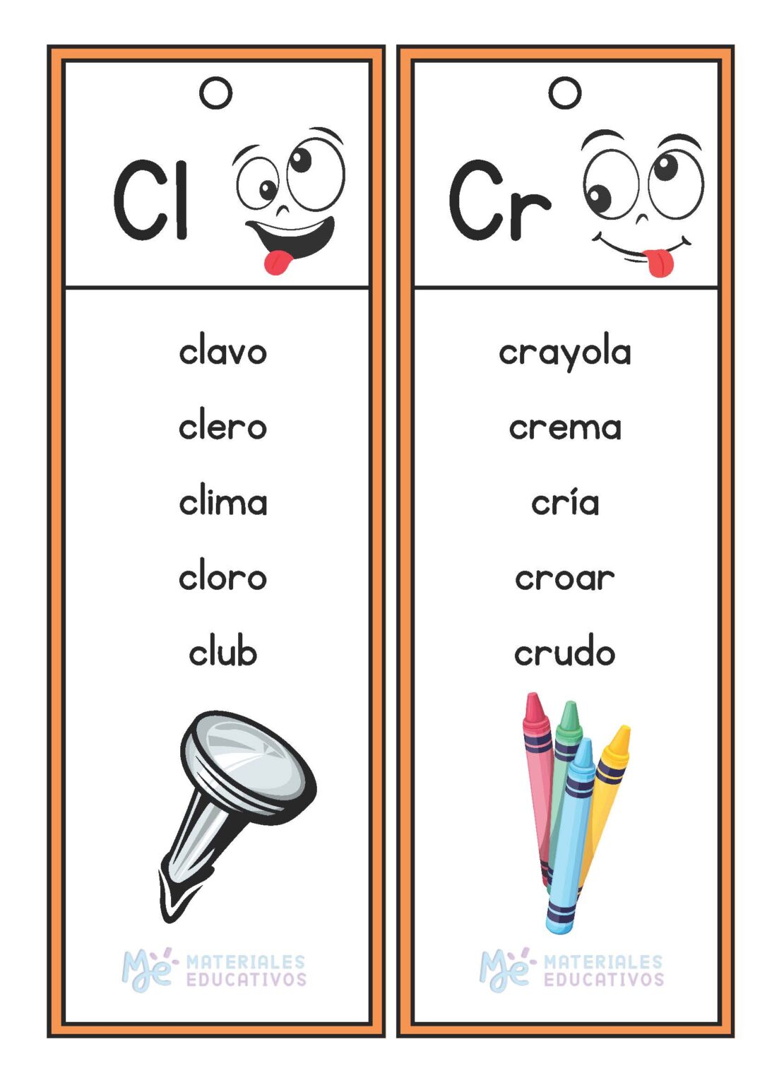 Llavero De Las Sílabas Trabadas Para Imprimir - Imagenes Educativas